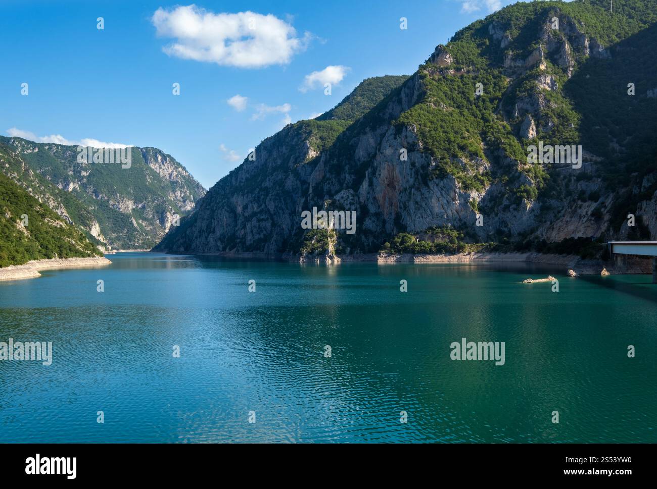 The famous Piva river canyon with its fantastic reservoir Piva Lake ...
