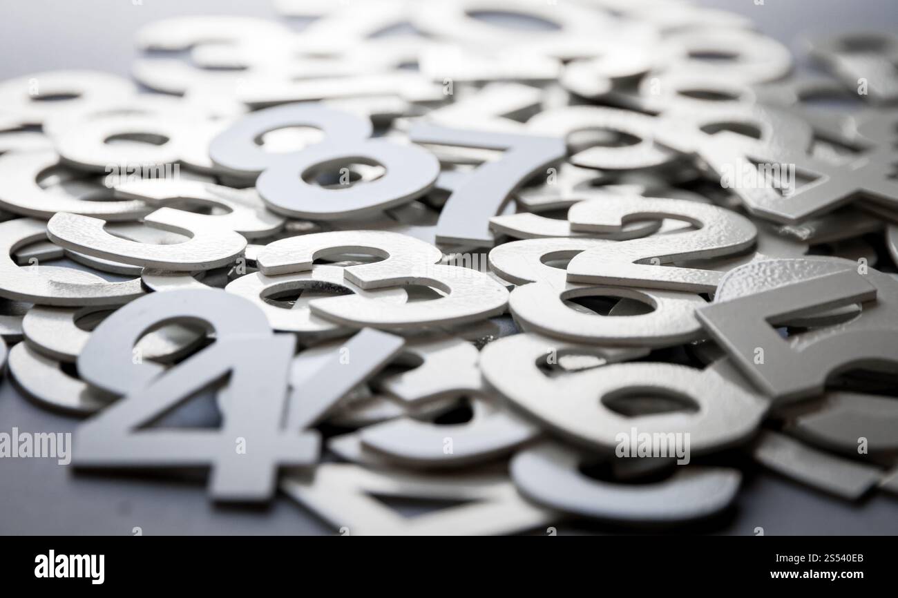 Mathematics background made with solid numbers - Closeup view ...