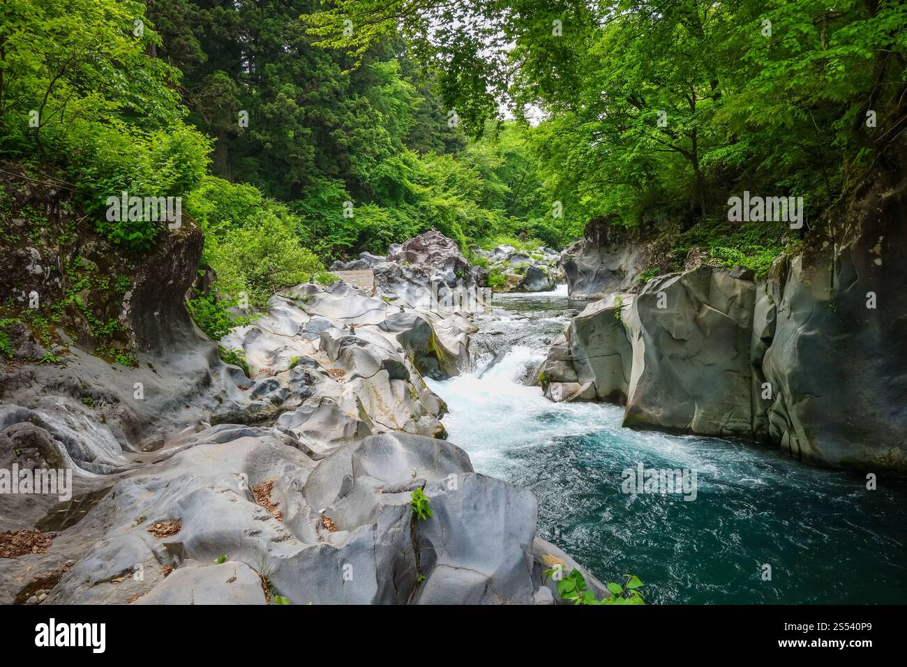 Kanmangafuchi abyss site on daiyagawa river hi-res stock photography ...