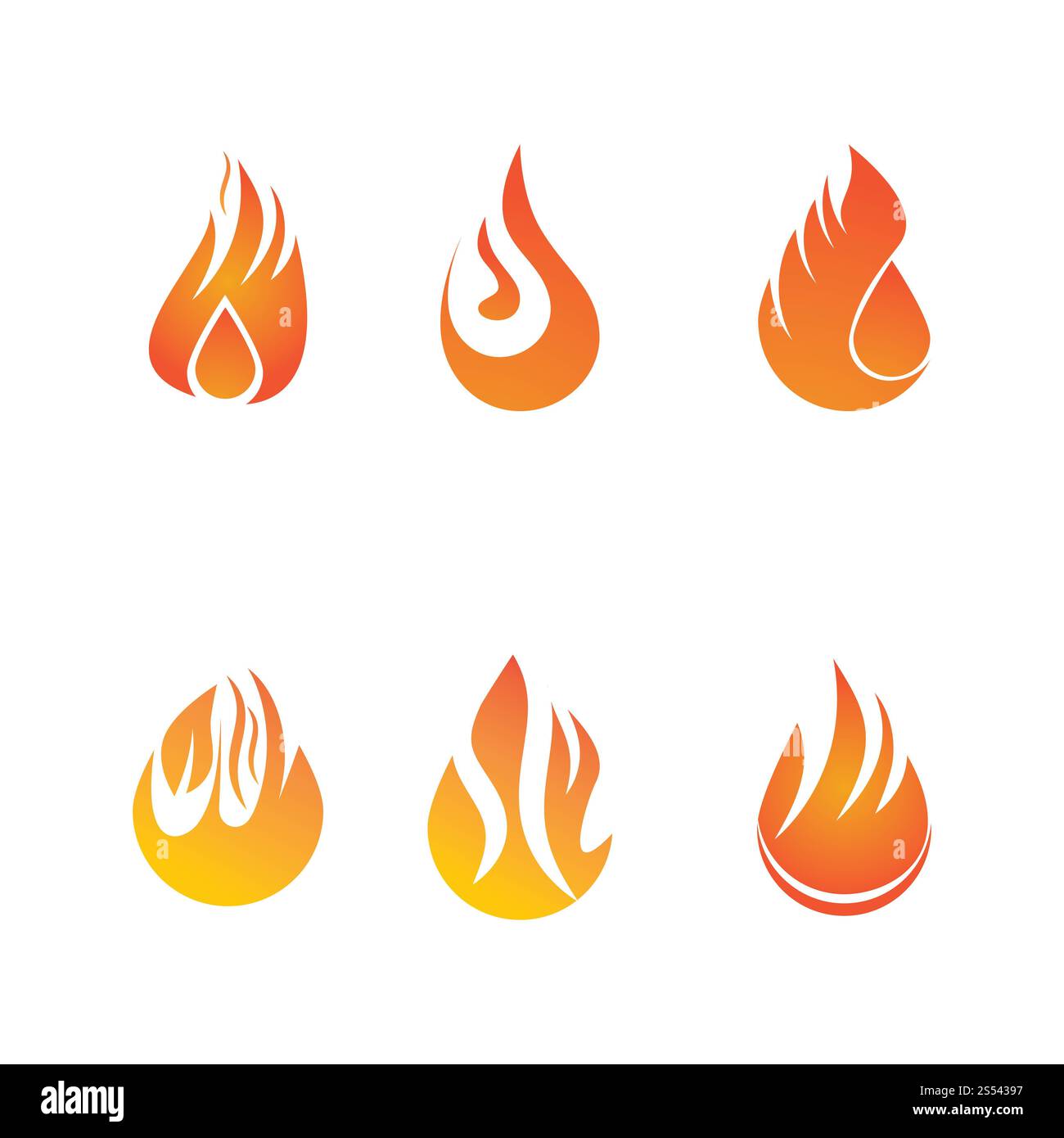 Fire flame Logo vector Template Stock Photo - Alamy