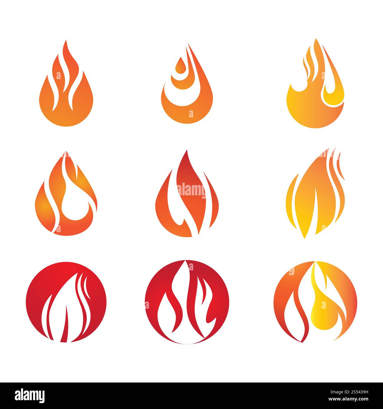 Fire flame Logo vector Template Stock Photo - Alamy