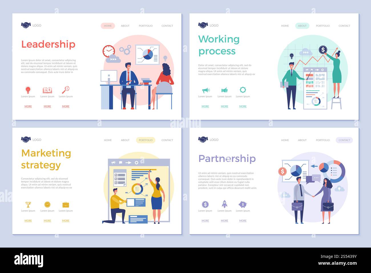 Business landing pages. Web design ui template clean design pictures ...