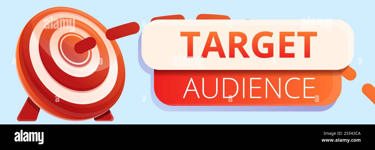 Target audience concept banner. Cartoon illustration of target audience ...