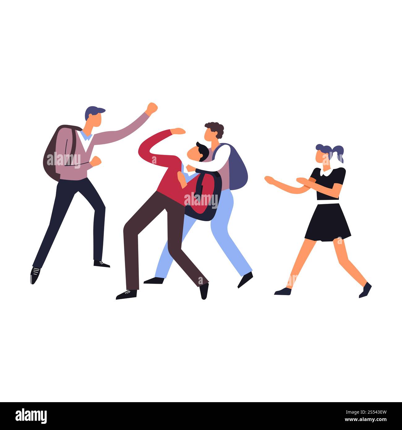 Violence and harassment in school classmates have fight vector boys ...
