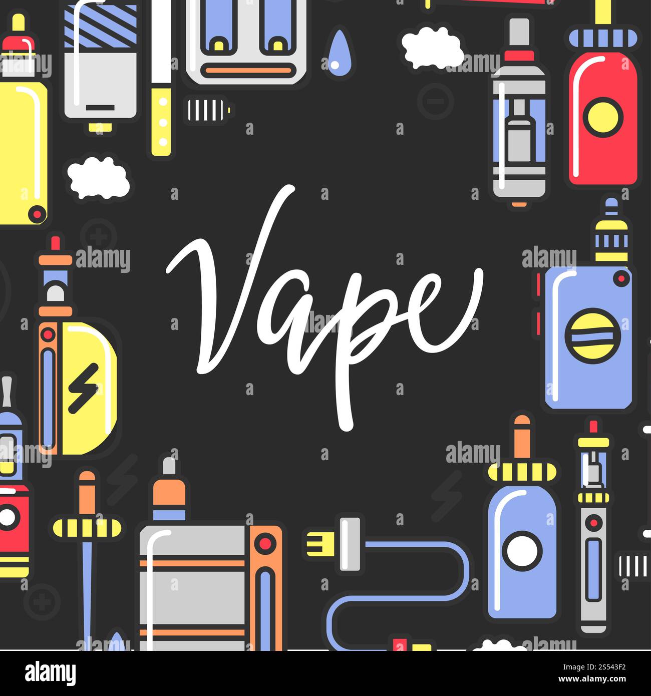 Vape products promotional poster with modern devices for smoking that ...