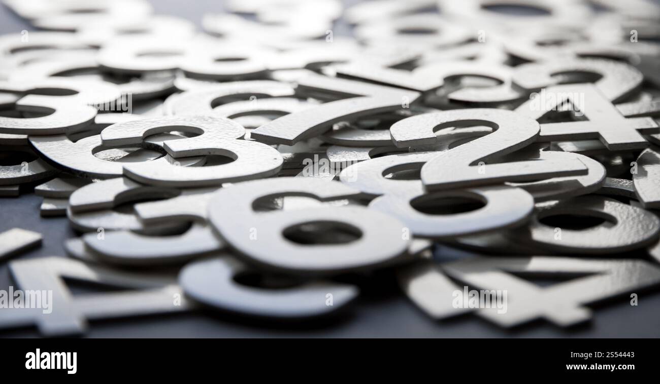 Mathematics background made with solid numbers - Closeup view ...