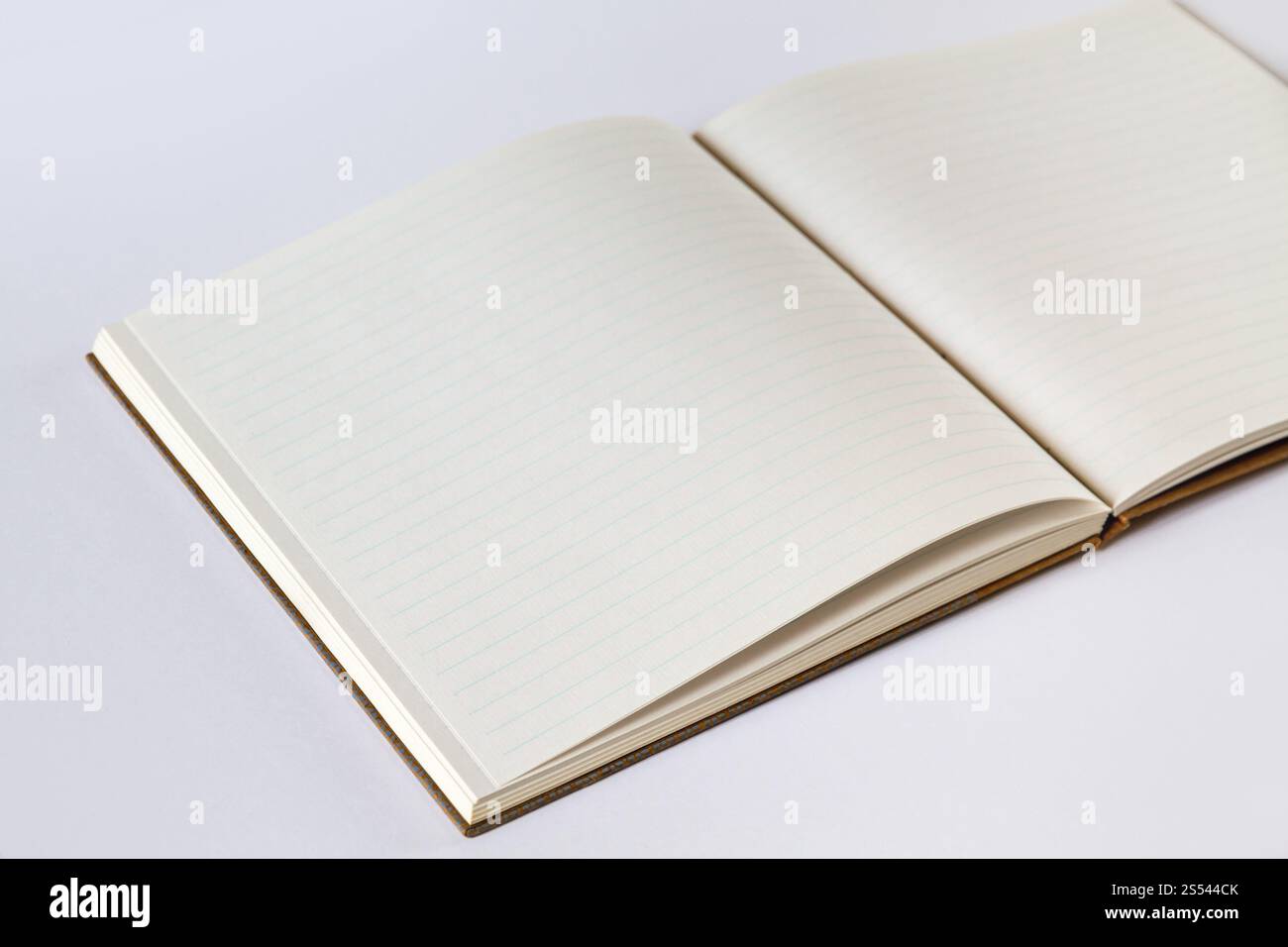 Open blank notebook mockup closeup view. Open blank notebook closeup ...
