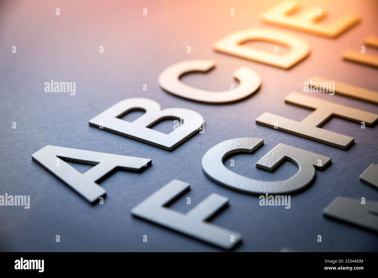 Alphabet made with solid letters. closeup view. Alphabet made with ...