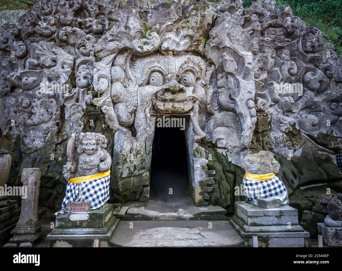 Goa Gajah elephant cave entrance, Bedulu, Ubud, Bali, Indonesia. Goa ...