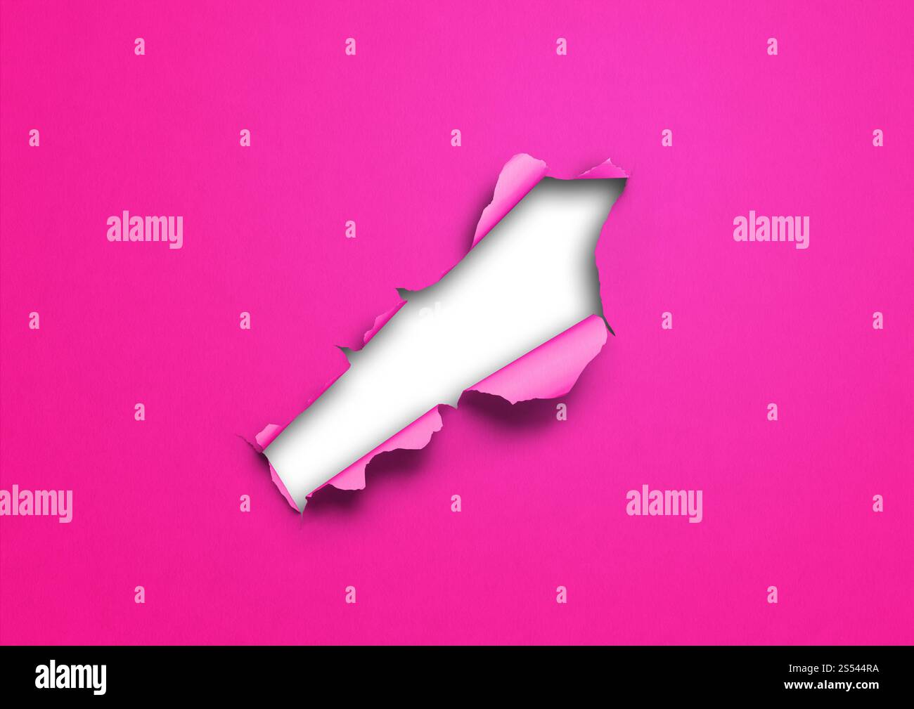 Pink torn paper with hole. blank background template. Pink torn paper ...