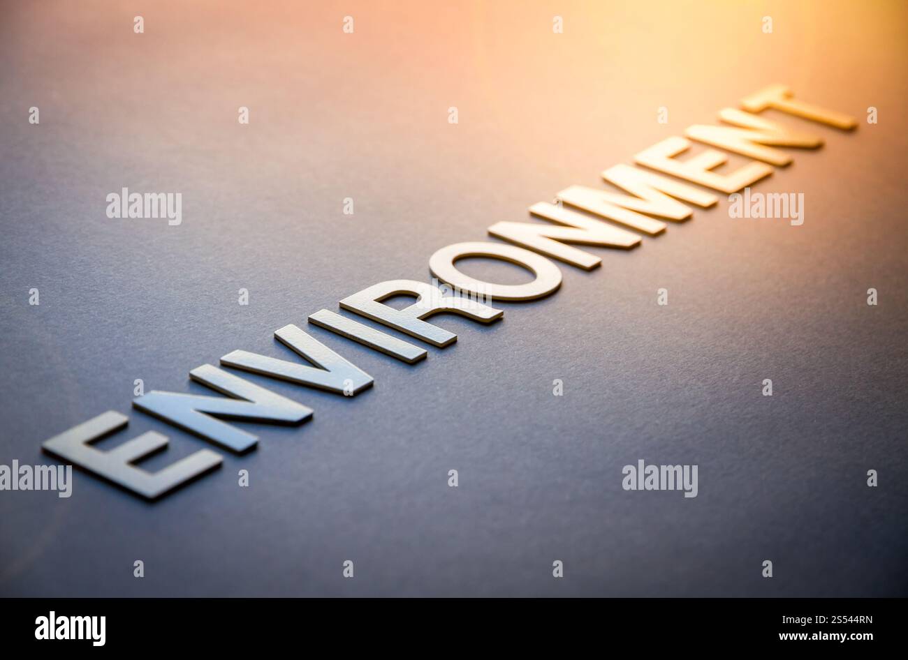 Word environment written with white solid letters on a board. Word ...