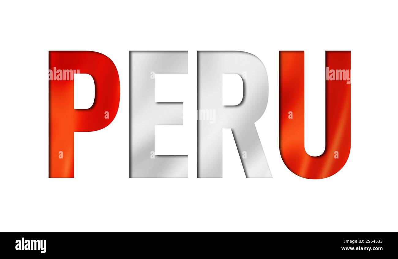 peruvian flag text font. peru symbol background Stock Photo - Alamy