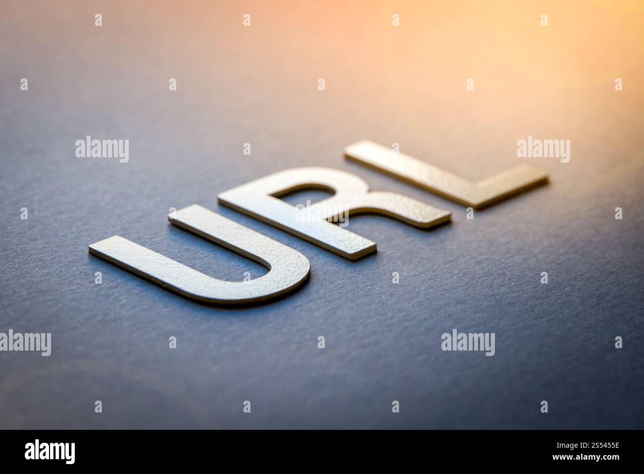 Word URL written with white solid letters on a board. Word URL written ...