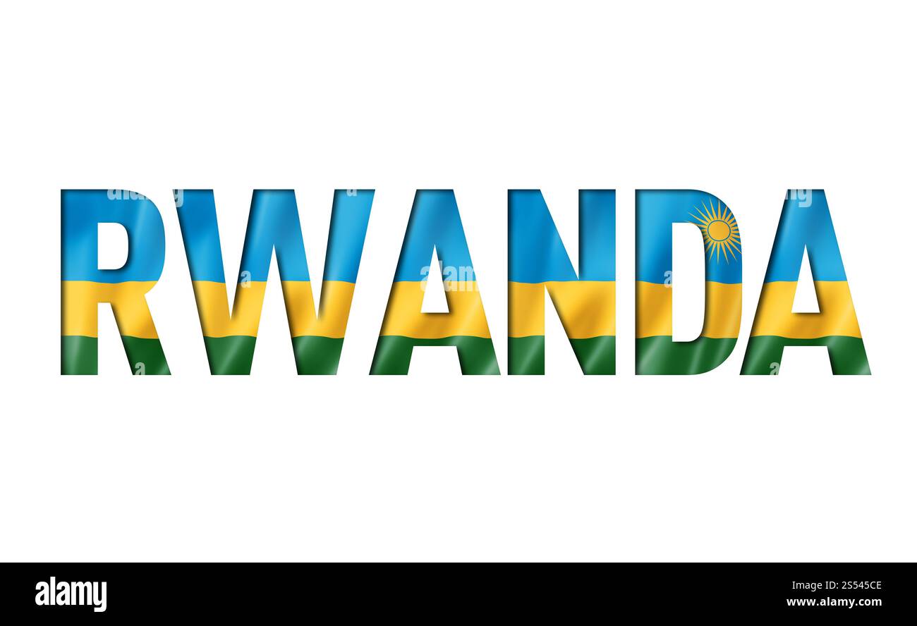 rwanda flag text font. nation symbol background. rwanda flag text font ...