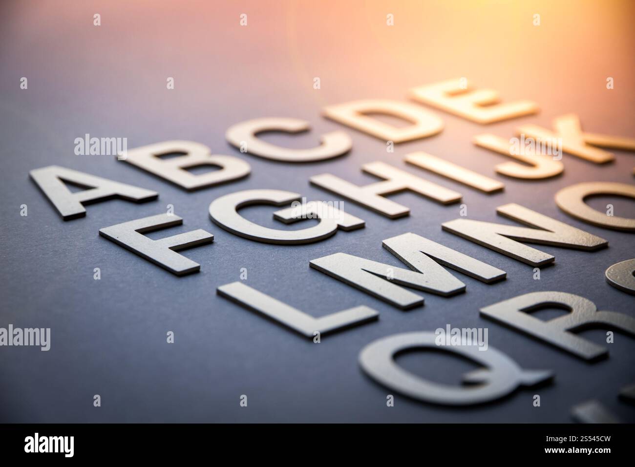 Alphabet made with solid letters. closeup view. Alphabet made with ...