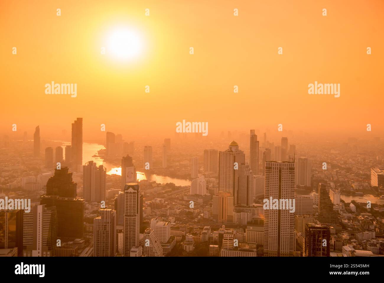 the skyline from the Roof Top of the Maha Nakhon Building in Sathon in ...
