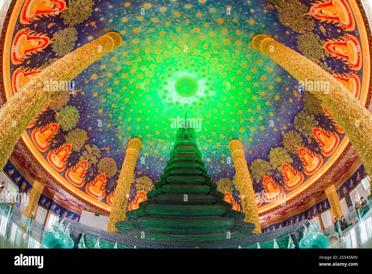 the Wat Pak Nam Temple in Thonburi near the city of Bangkok in Thailand ...