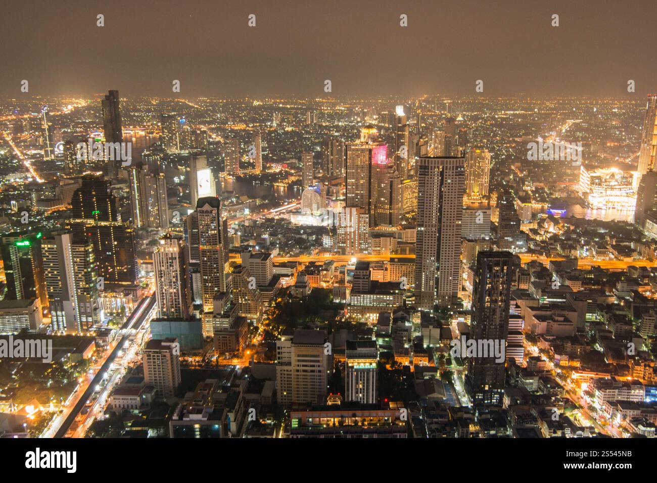 the skyline from the Roof Top of the Maha Nakhon Building in Sathon in ...