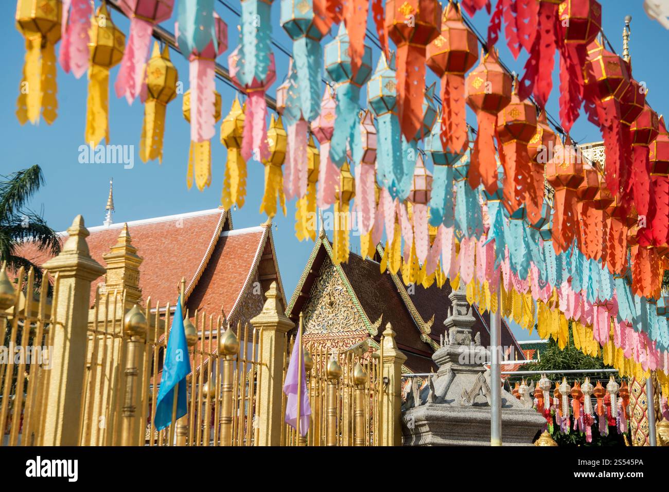 The Wat Phra That Hariphunchai Temple in the city of Lamphun in the ...