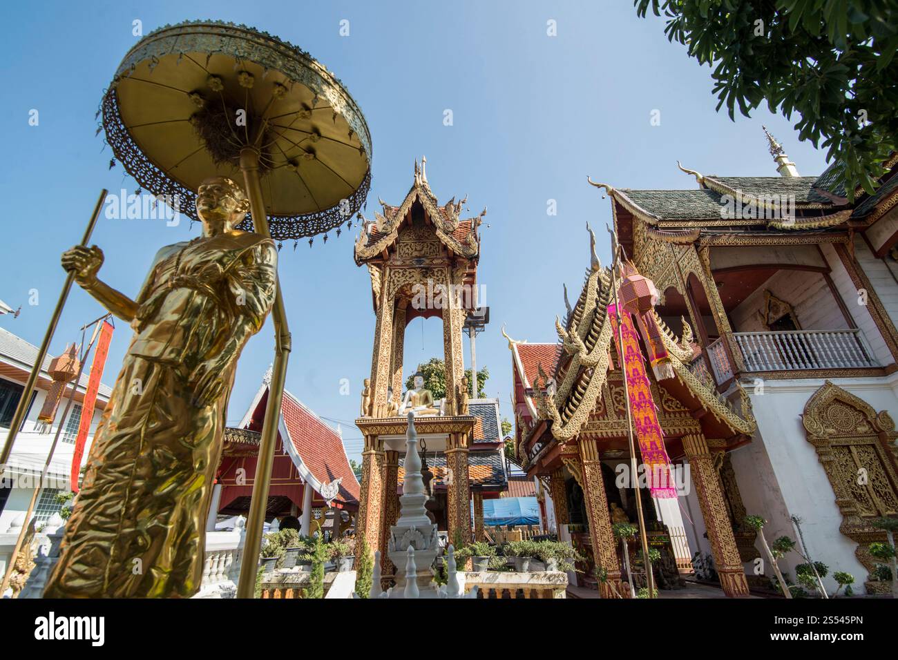 The Wat Mahawan in the city of Lamphun in the province Lamphun in north ...