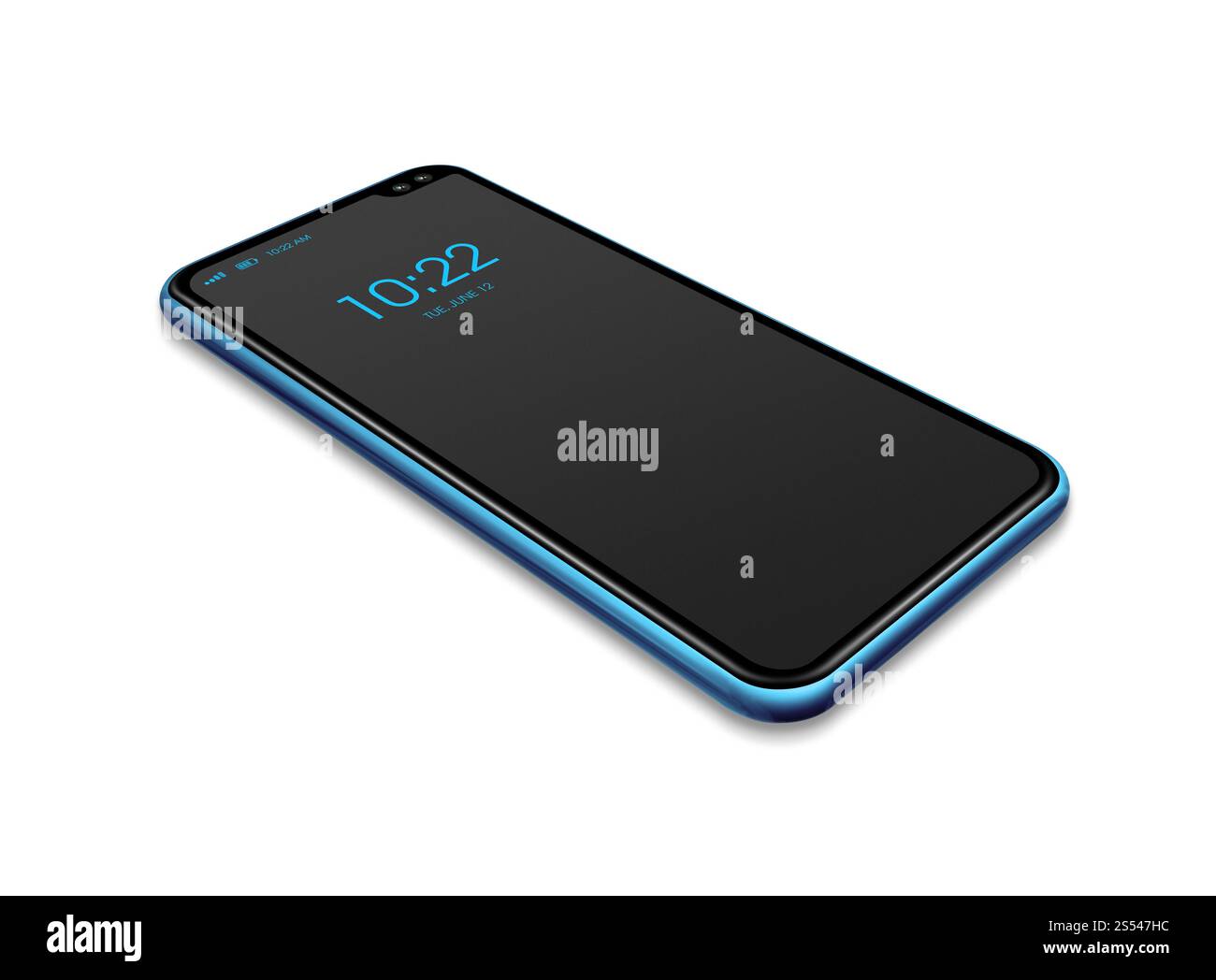 Phone blue screen mockup Cut Out Stock Images & Pictures - Alamy