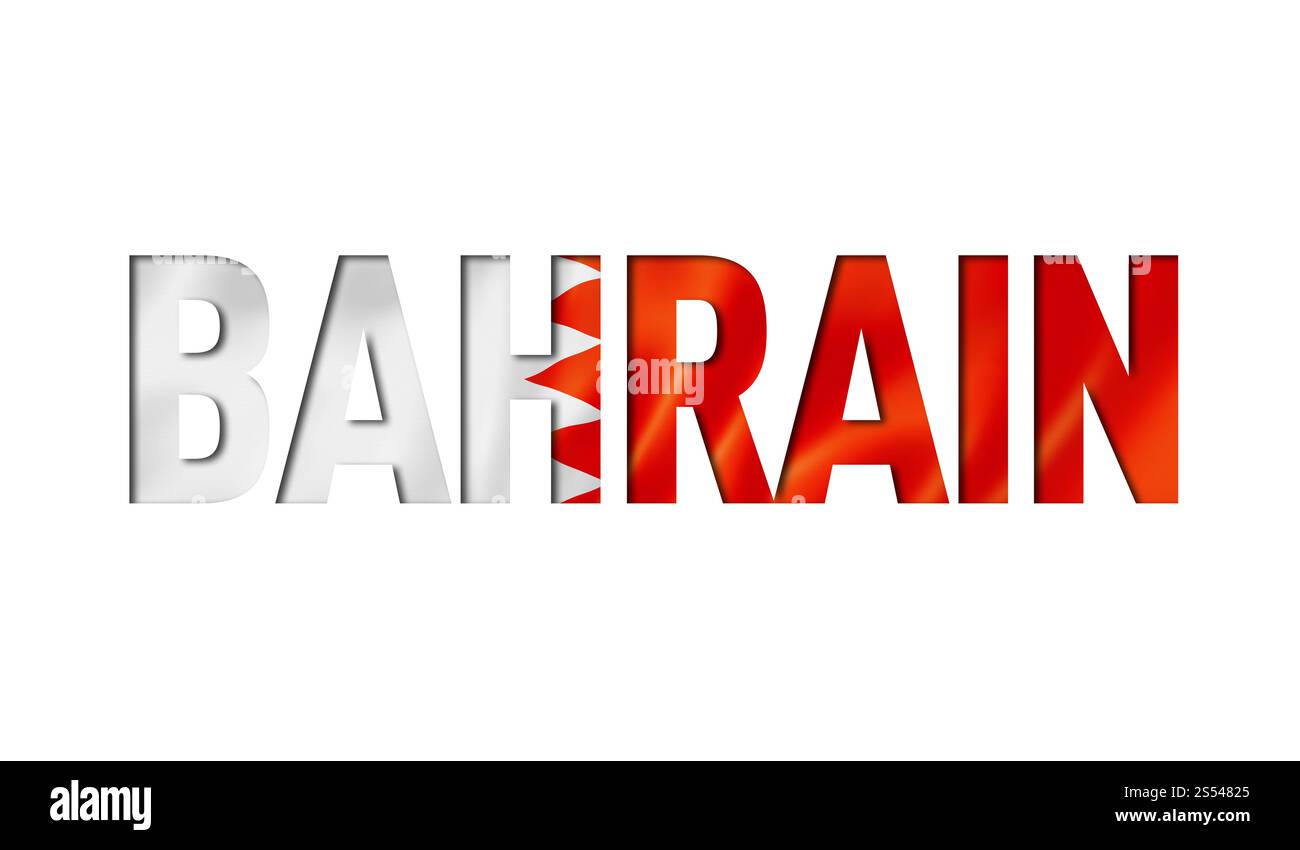 bahrain flag text font. nation symbol background. bahrain flag text ...