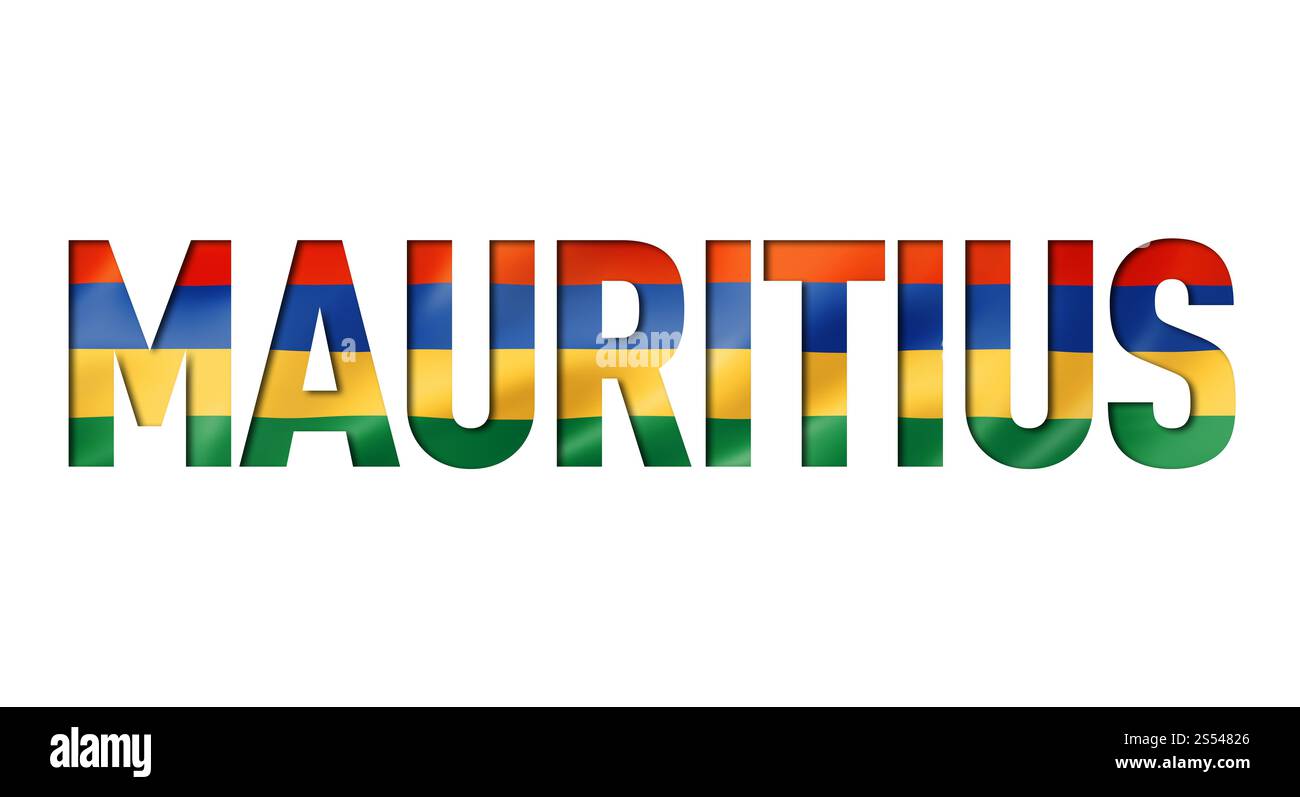 mauritius flag text font. nation symbol background Stock Photo - Alamy