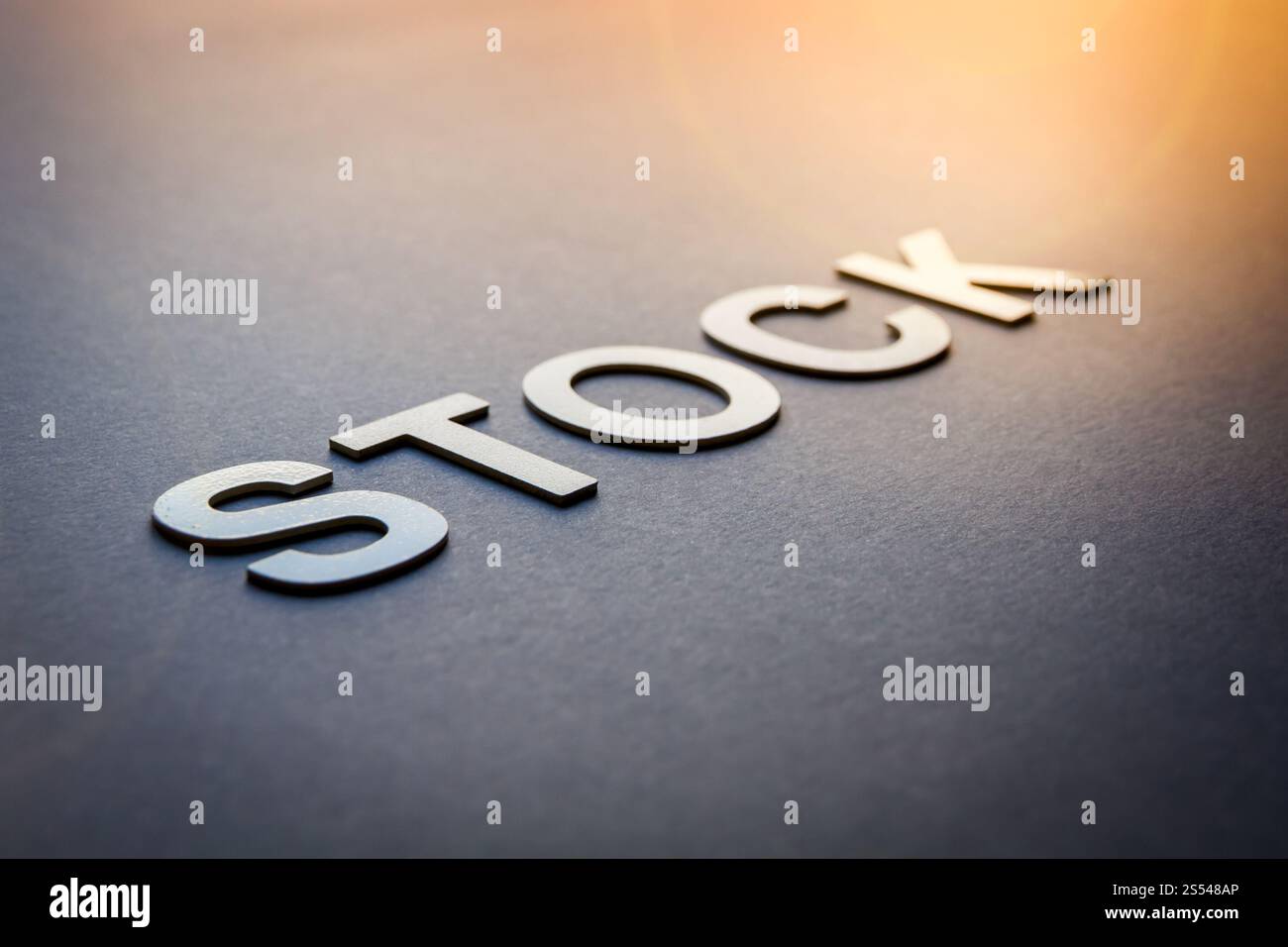 Word stock written with white solid letters on a board Stock Photo - Alamy
