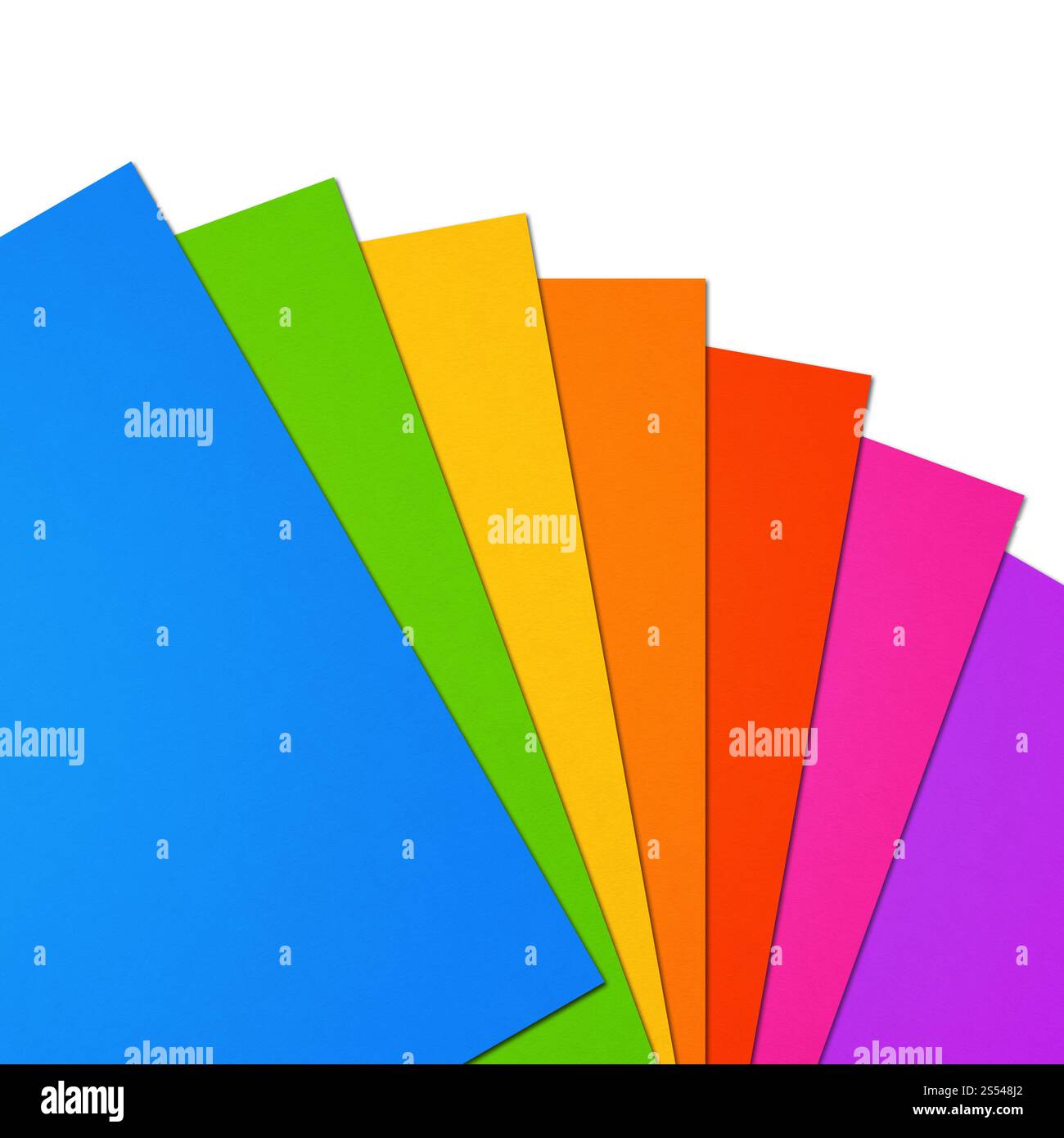 Colorful rainbow Blank A4 paper sheet range isolated on white ...