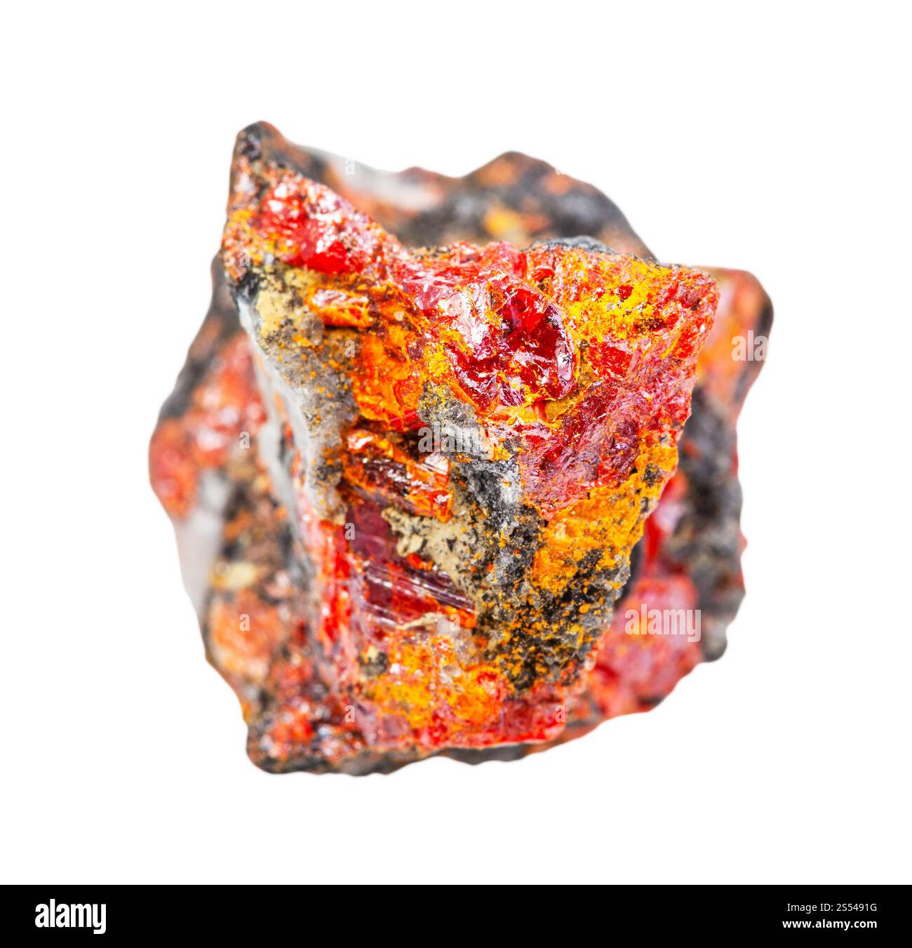 closeup of sample of natural mineral from geological collection ...