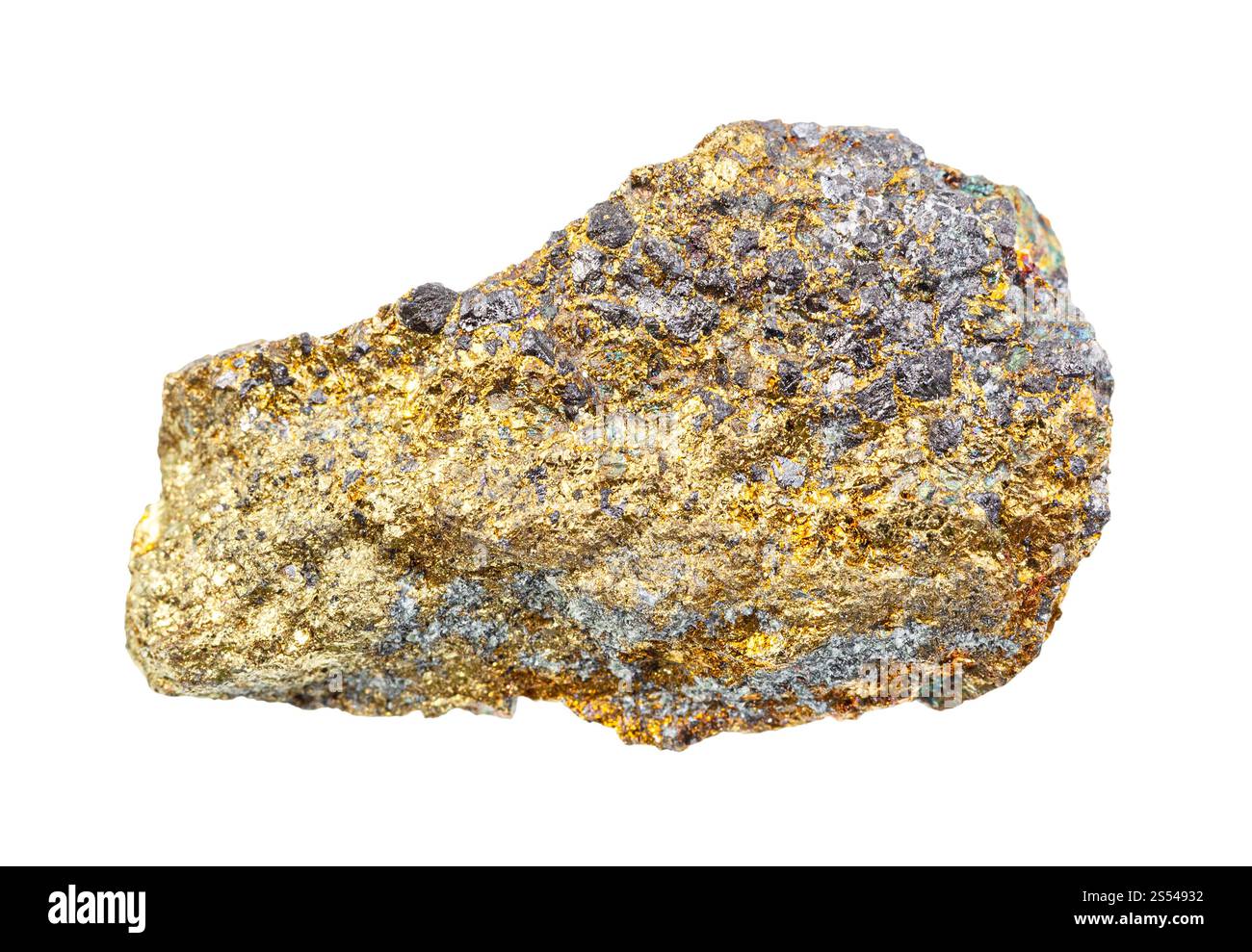 closeup of sample of natural mineral from geological collection ...