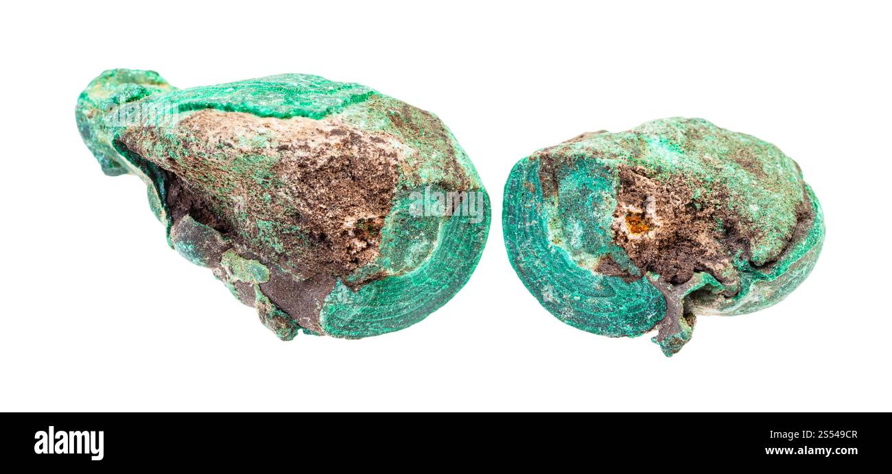 closeup of sample of natural mineral from geological collection ...