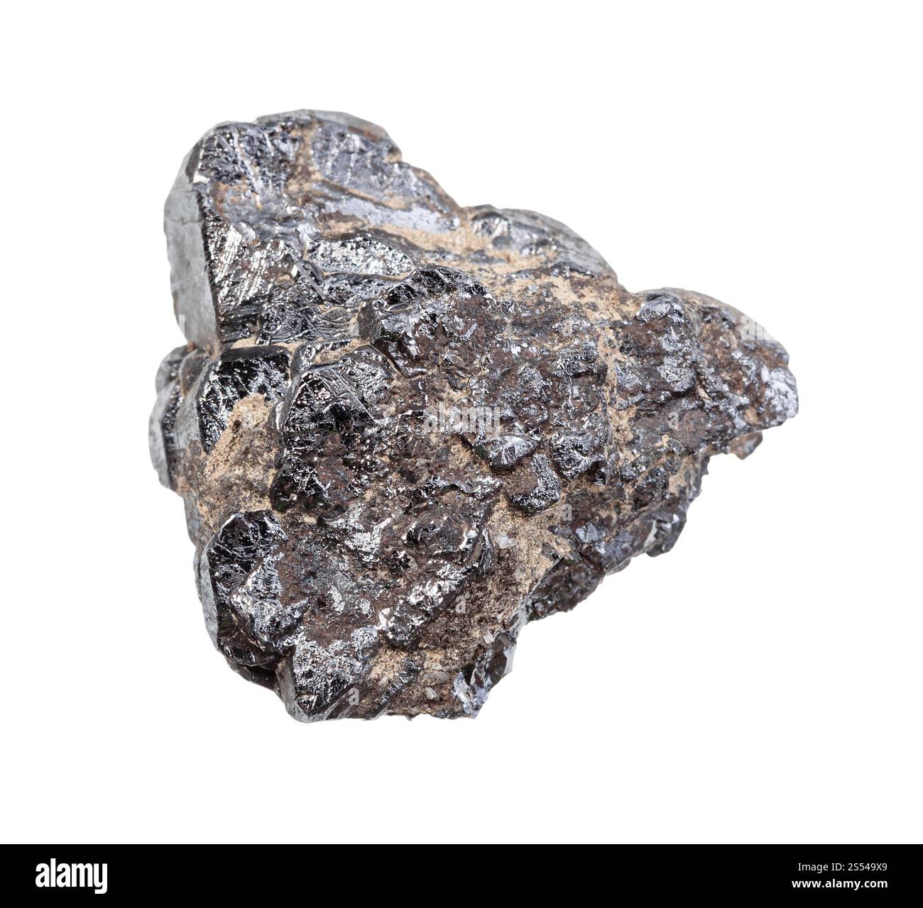 closeup of sample of natural mineral from geological collection ...