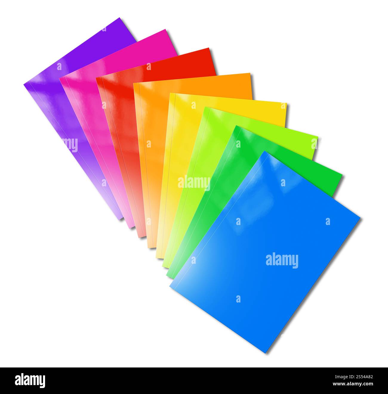 Multi color booklet covers range isolated on white background - mockup ...