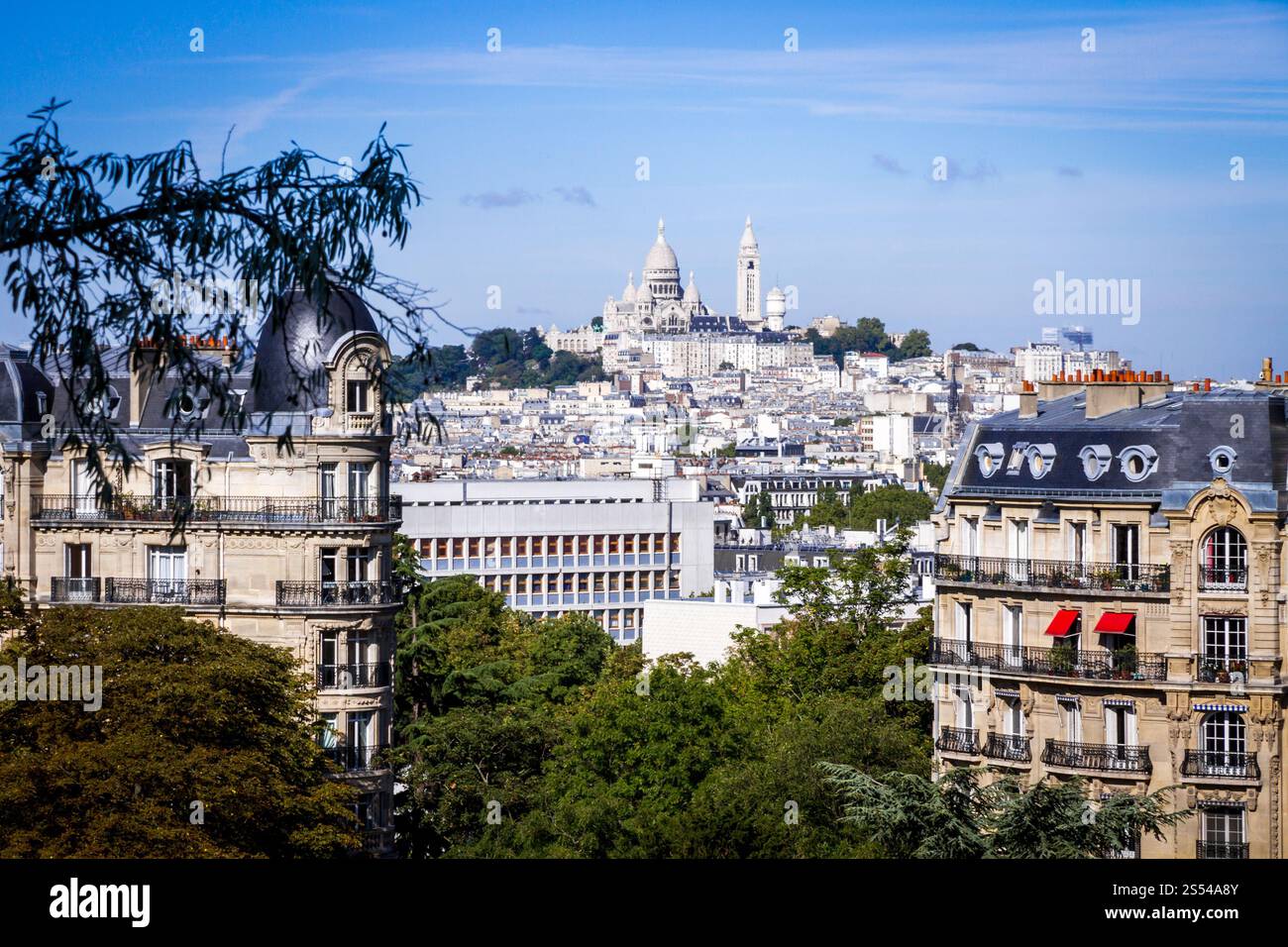 Paris city aerial view from the Buttes-Chaumont, Paris, France. Paris ...
