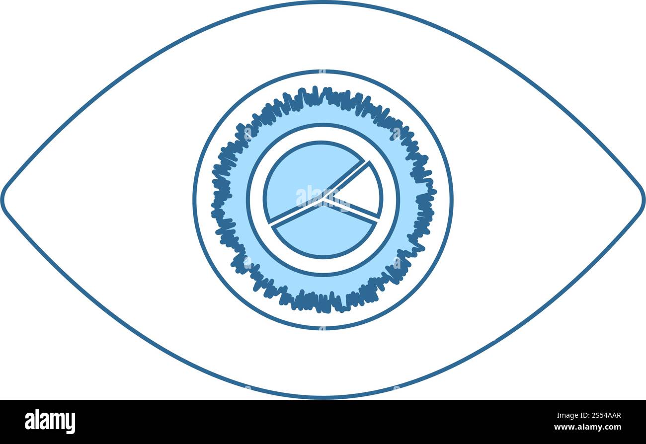 Eye With Market Chart Inside Pupil Icon. Thin Line With Blue Fill ...