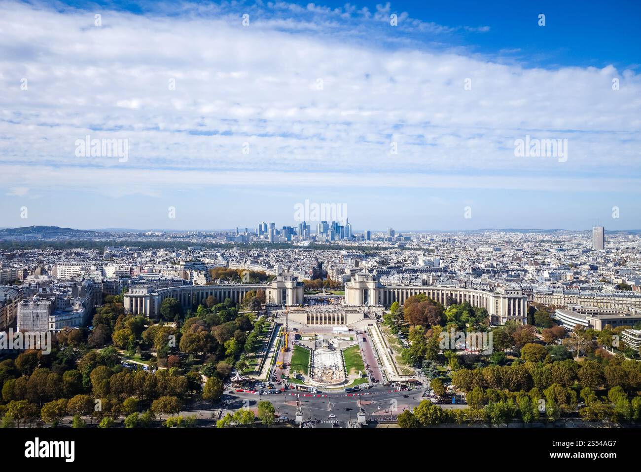 Aerial city view from Eiffel Tower, Paris, France. Aerial city view of Paris from Eiffel Tower ...