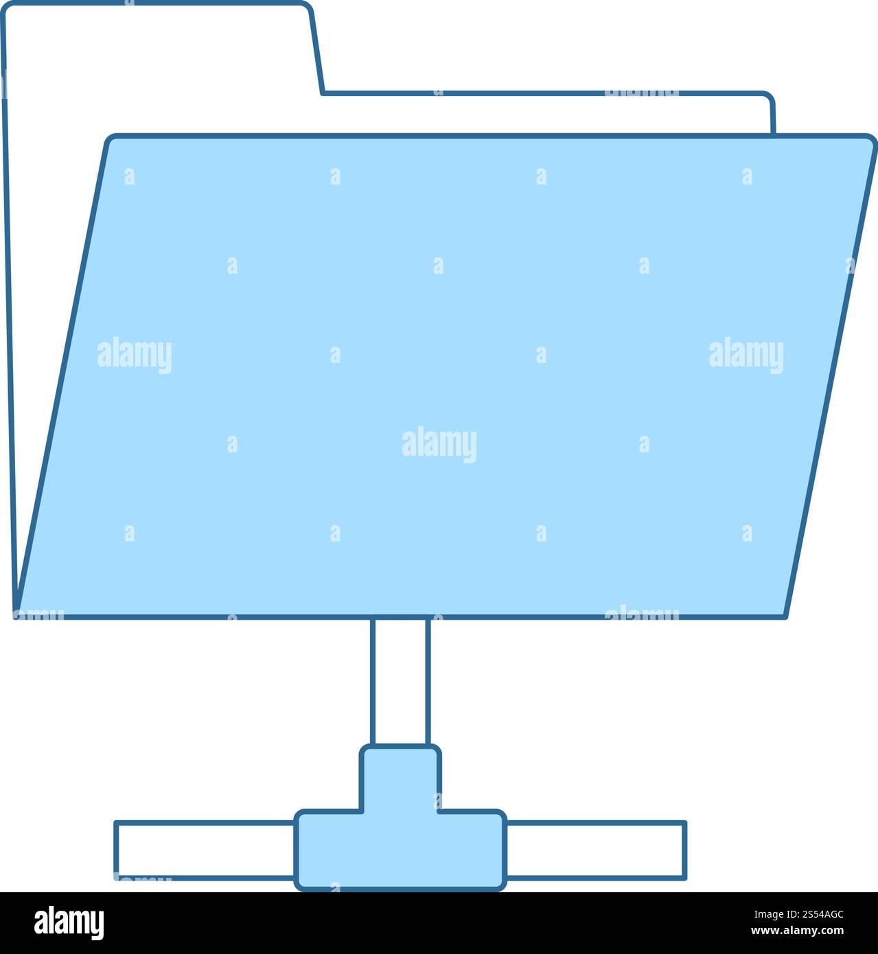 Shared Folder Icon. Thin Line With Blue Fill Design. Vector ...