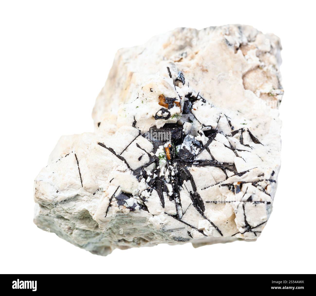 closeup of sample of natural mineral from geological collection ...