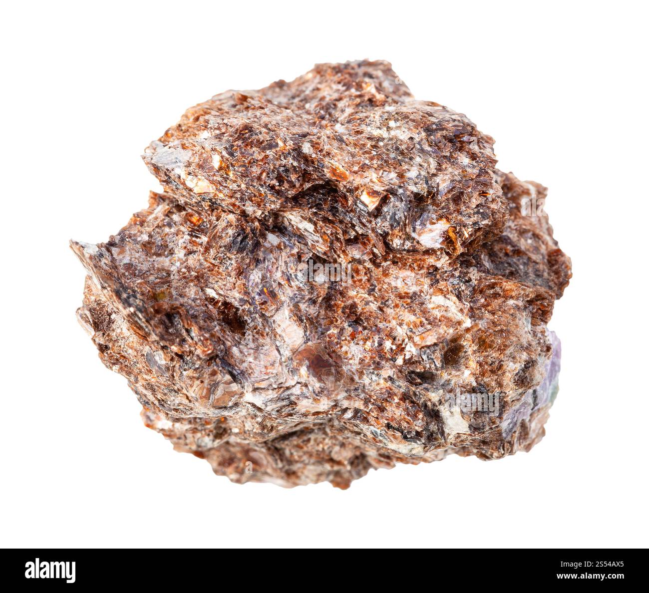 closeup of sample of natural mineral from geological collection ...