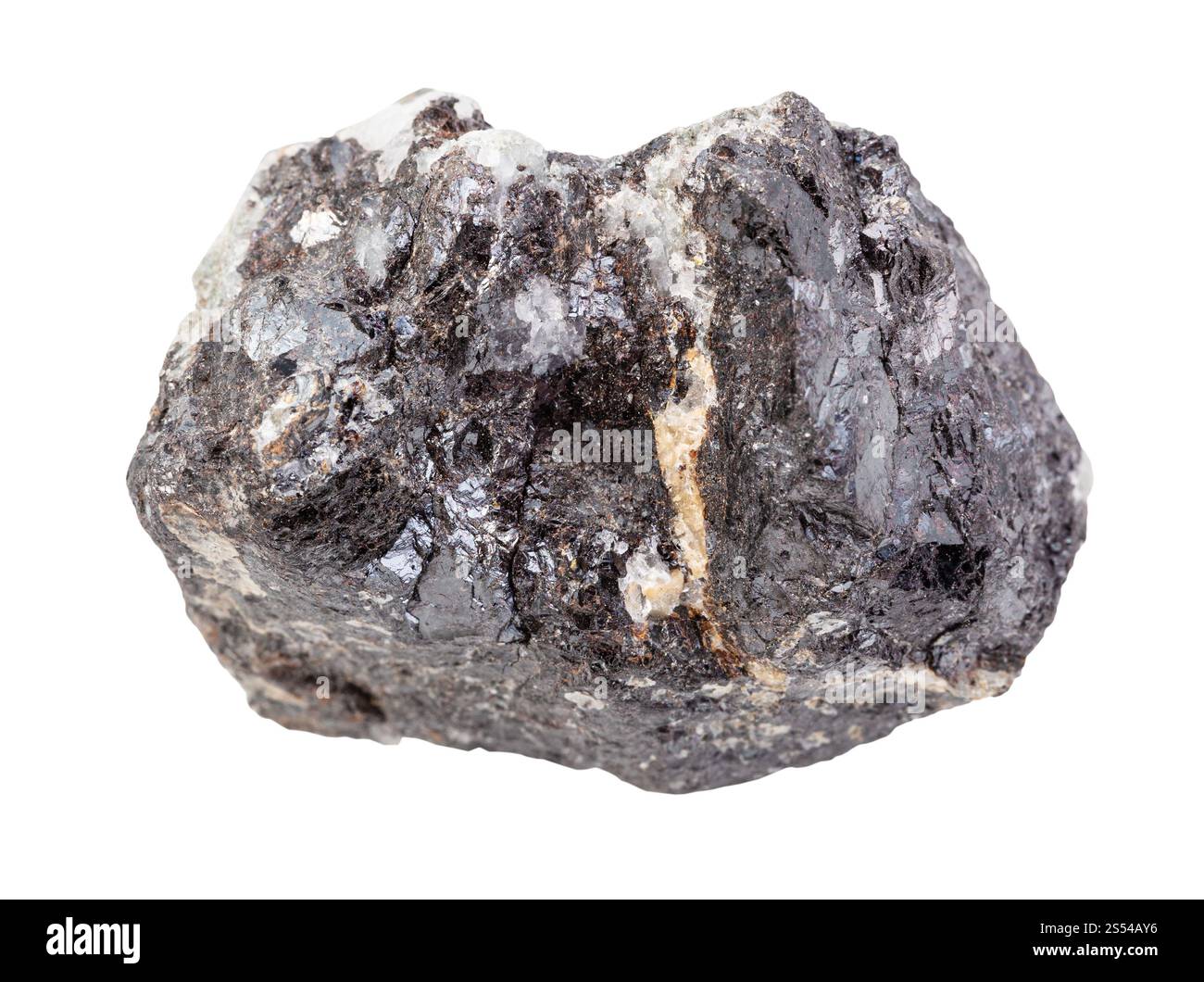 closeup of sample of natural mineral from geological collection - raw ...