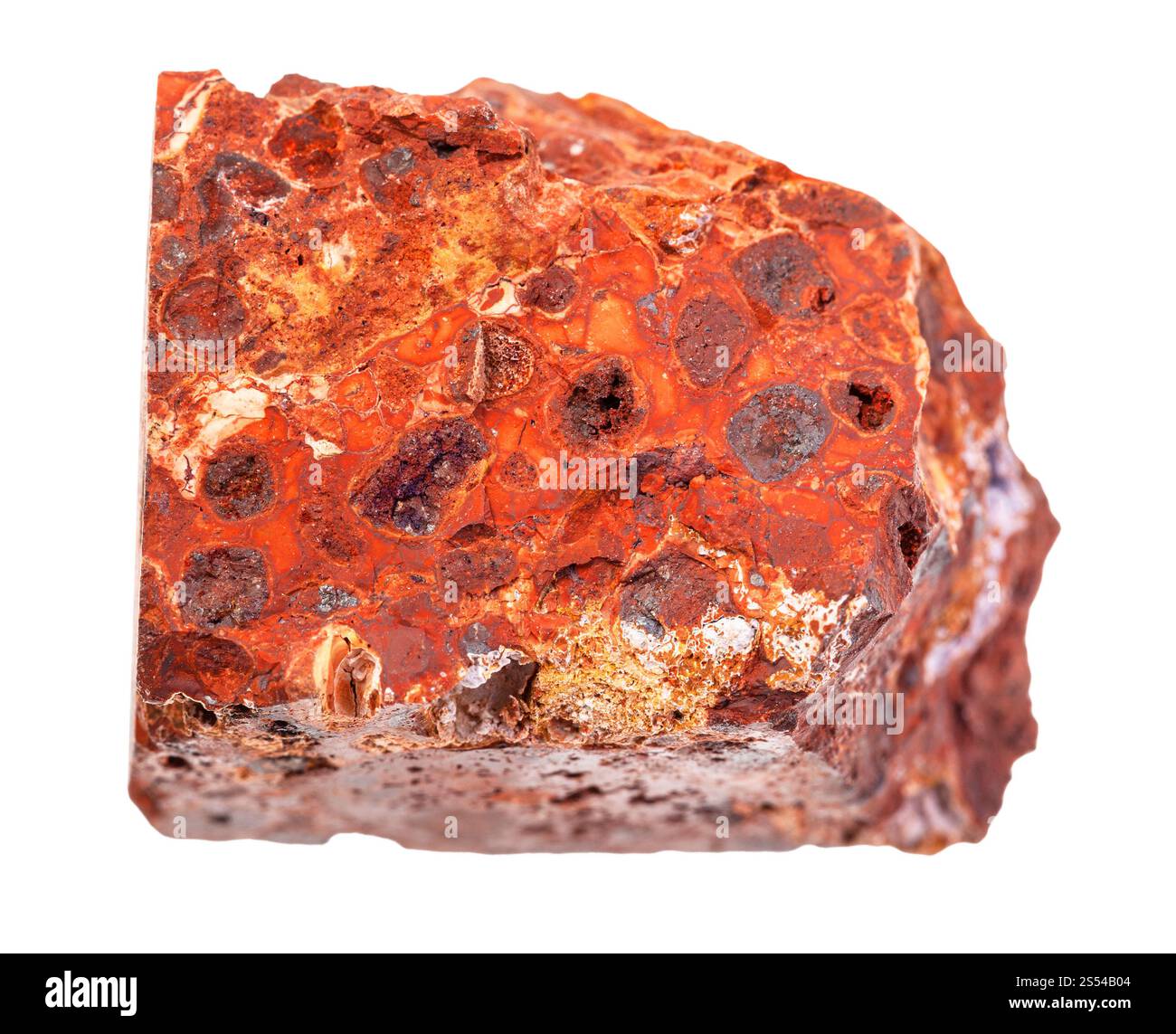 closeup of sample of natural mineral from geological collection ...