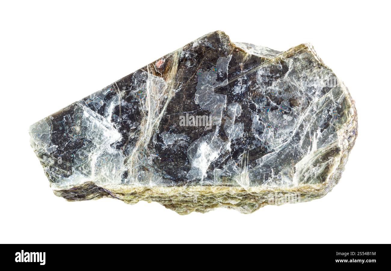 closeup of sample of natural mineral from geological collection ...