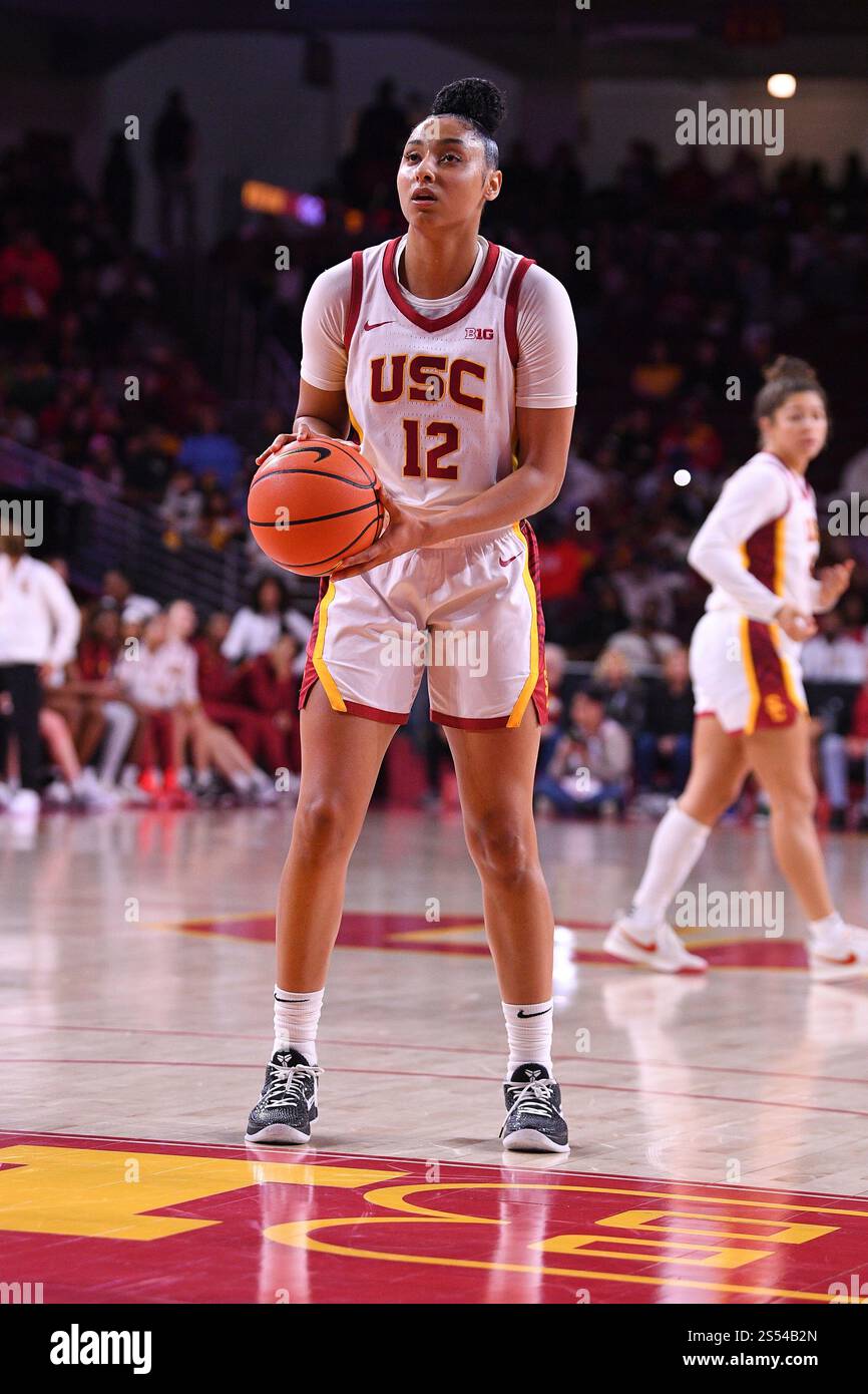 LOS ANGELES, CA - JANUARY 12: USC Trojans guard JuJu Watkins (12 ...