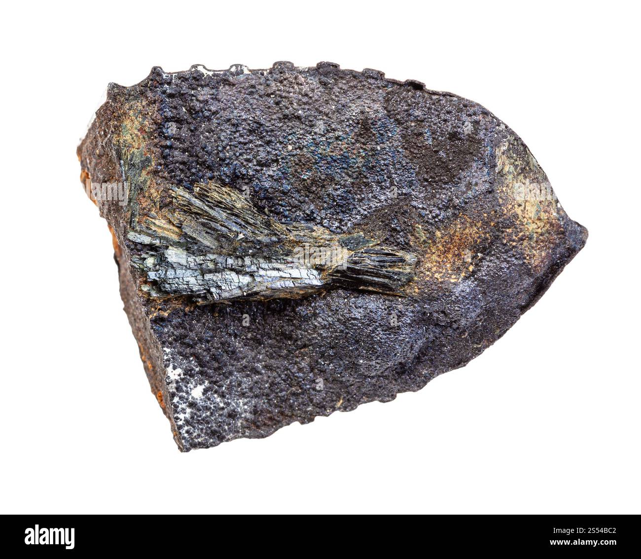 closeup of sample of natural mineral from geological collection ...