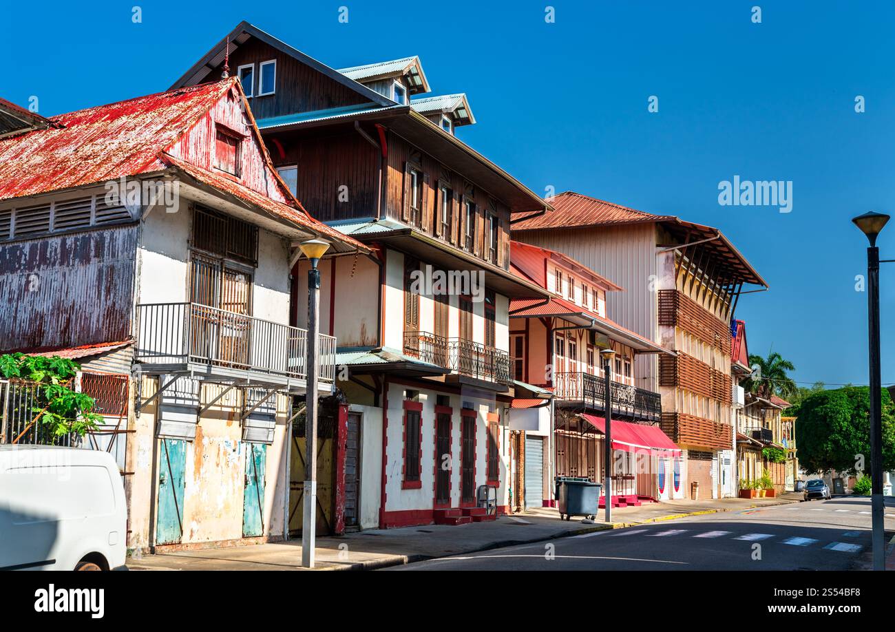Traditional architecture of Cayenne, the capital of French Guiana in ...