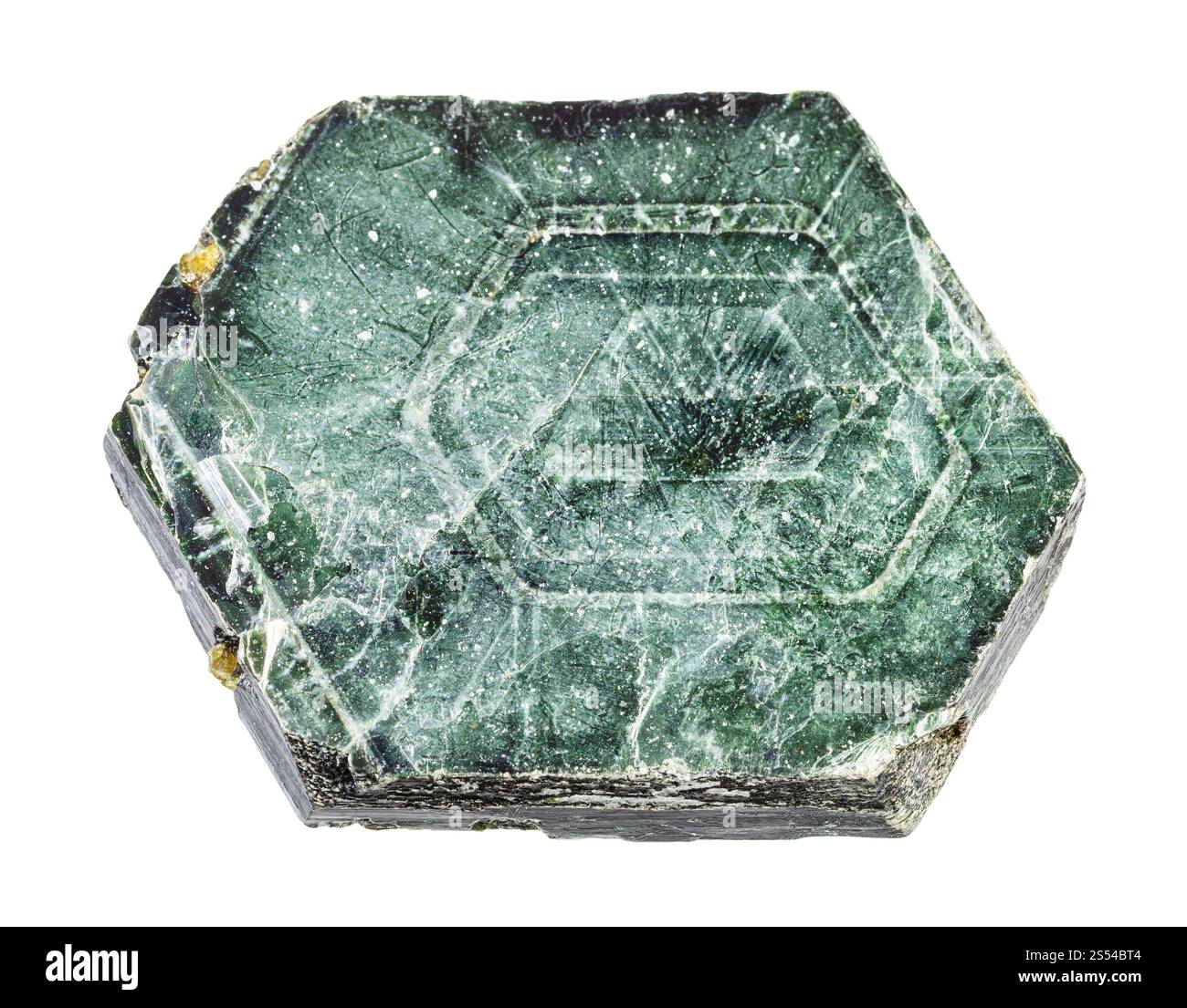 closeup of sample of natural mineral from geological collection ...