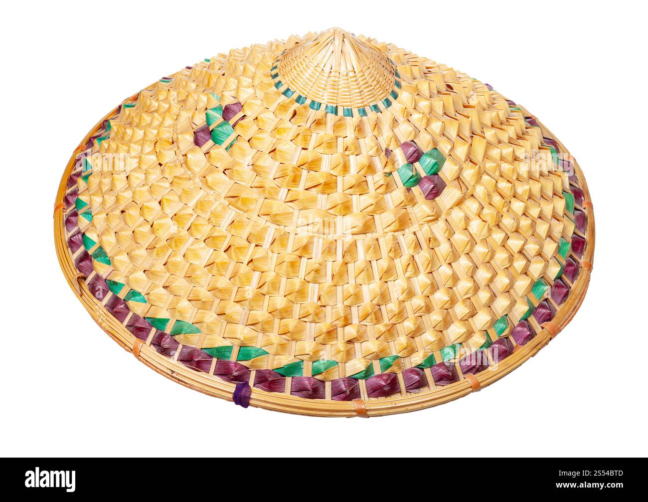 Asian conical straw hat isolated on white background. Asian conical ...