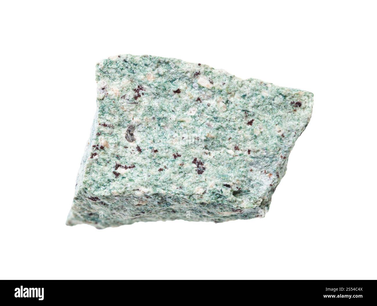 closeup of sample of natural mineral from geological collection - unpolished Trachyte rock ...