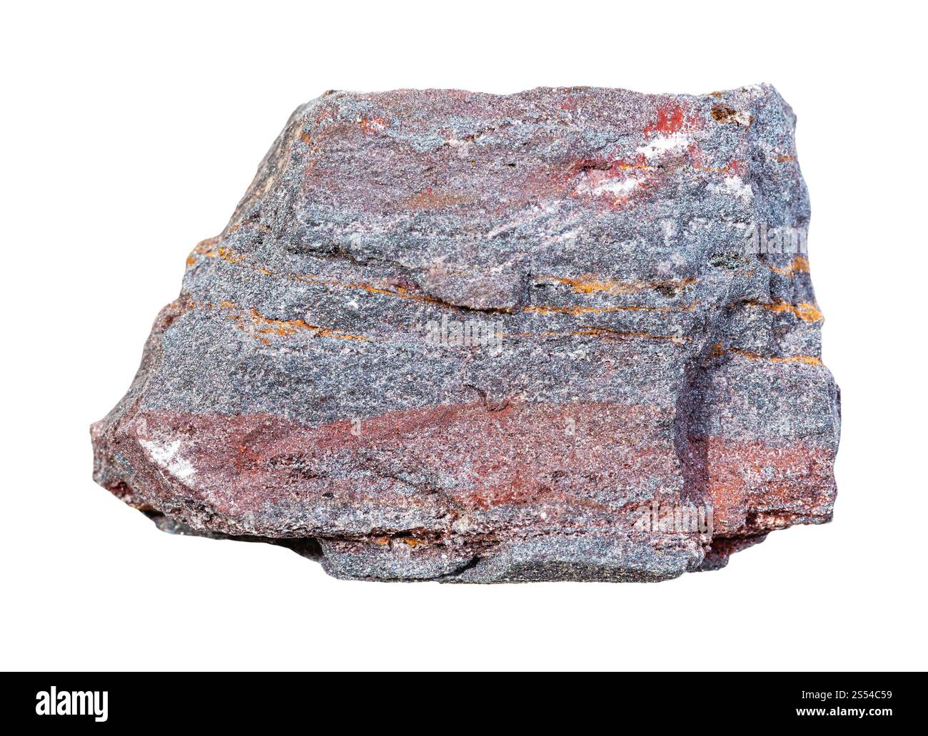 closeup of sample of natural mineral from geological collection ...